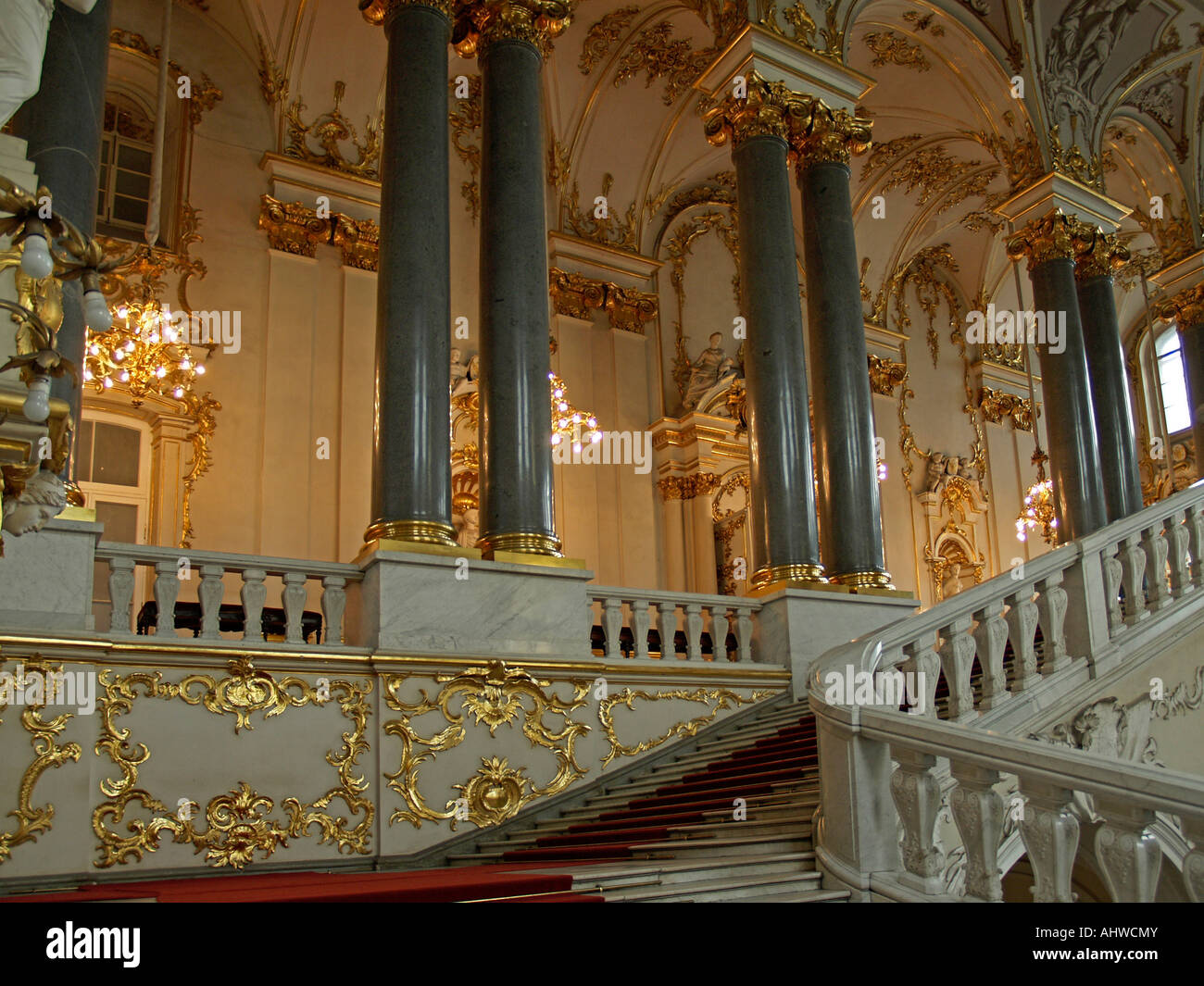 the Jordan Staircase parade stairs in the Winterpalace Hermitage in ...