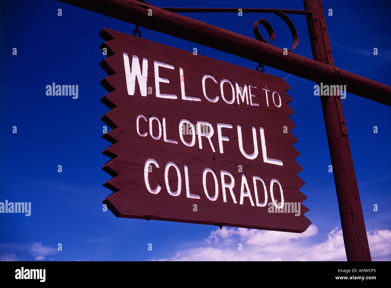 This is a road sign that says Welcome to Colorful Colorado It is a ...