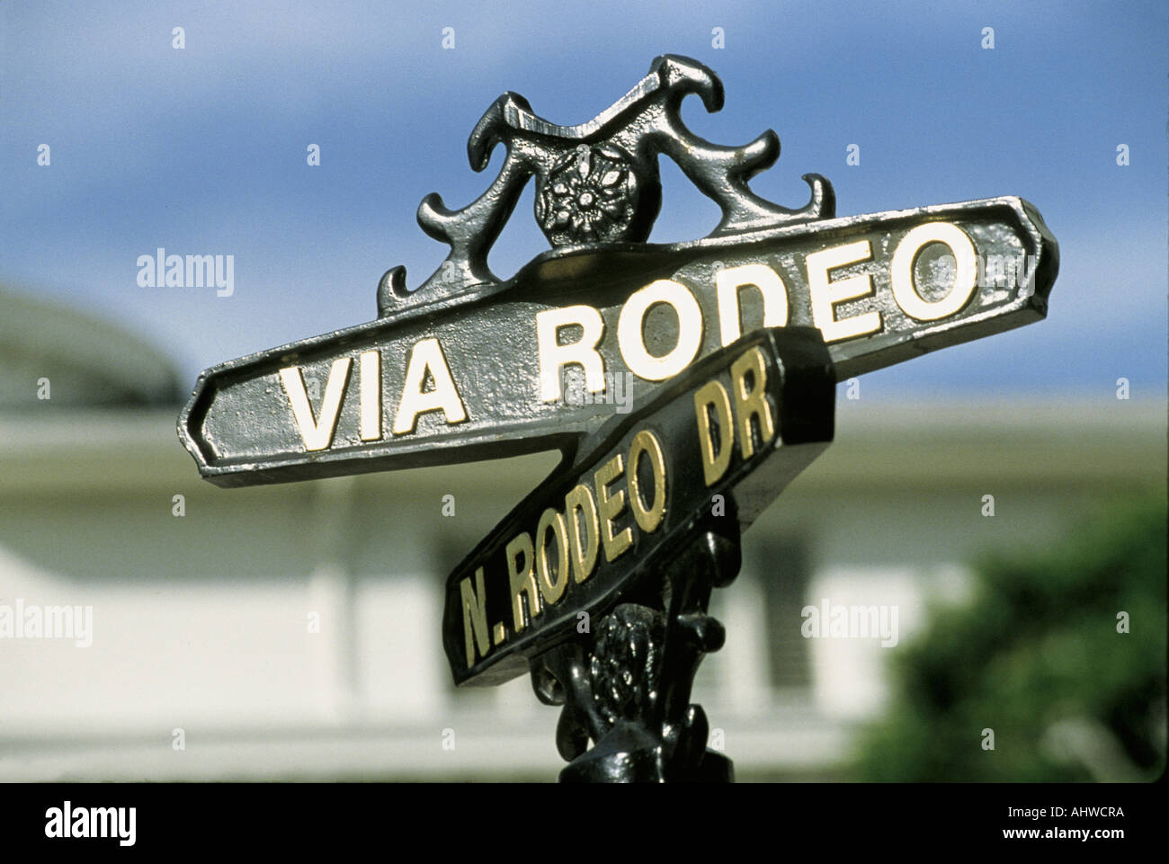 This is the street sign for Rodeo Drive and Via Rodeo Drive in Beverly ...