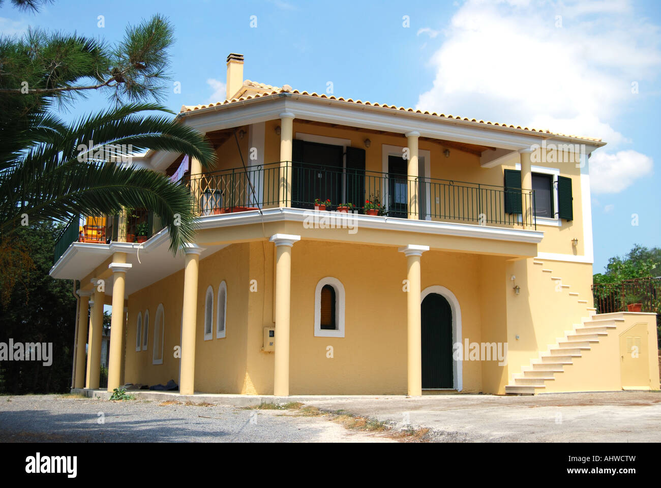 Greek House, Dassia, Corfu, Ionian Islands, Greece Stock Photo - Alamy