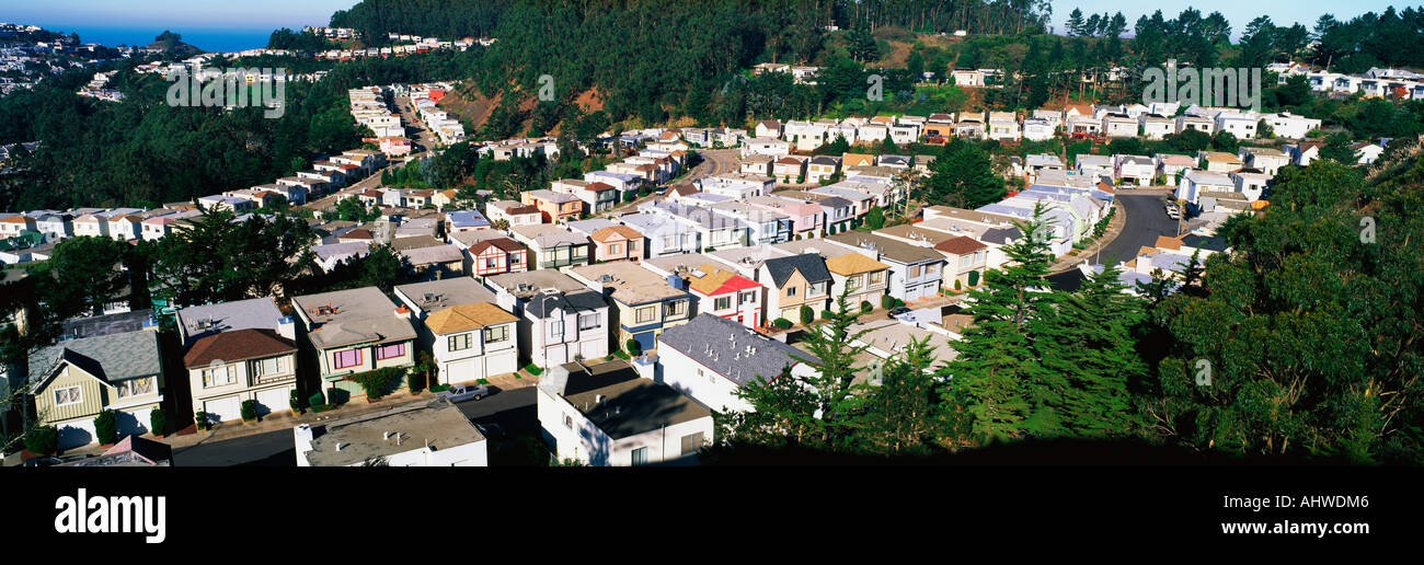 These are houses lined up in rows They form a pattern and show urban ...
