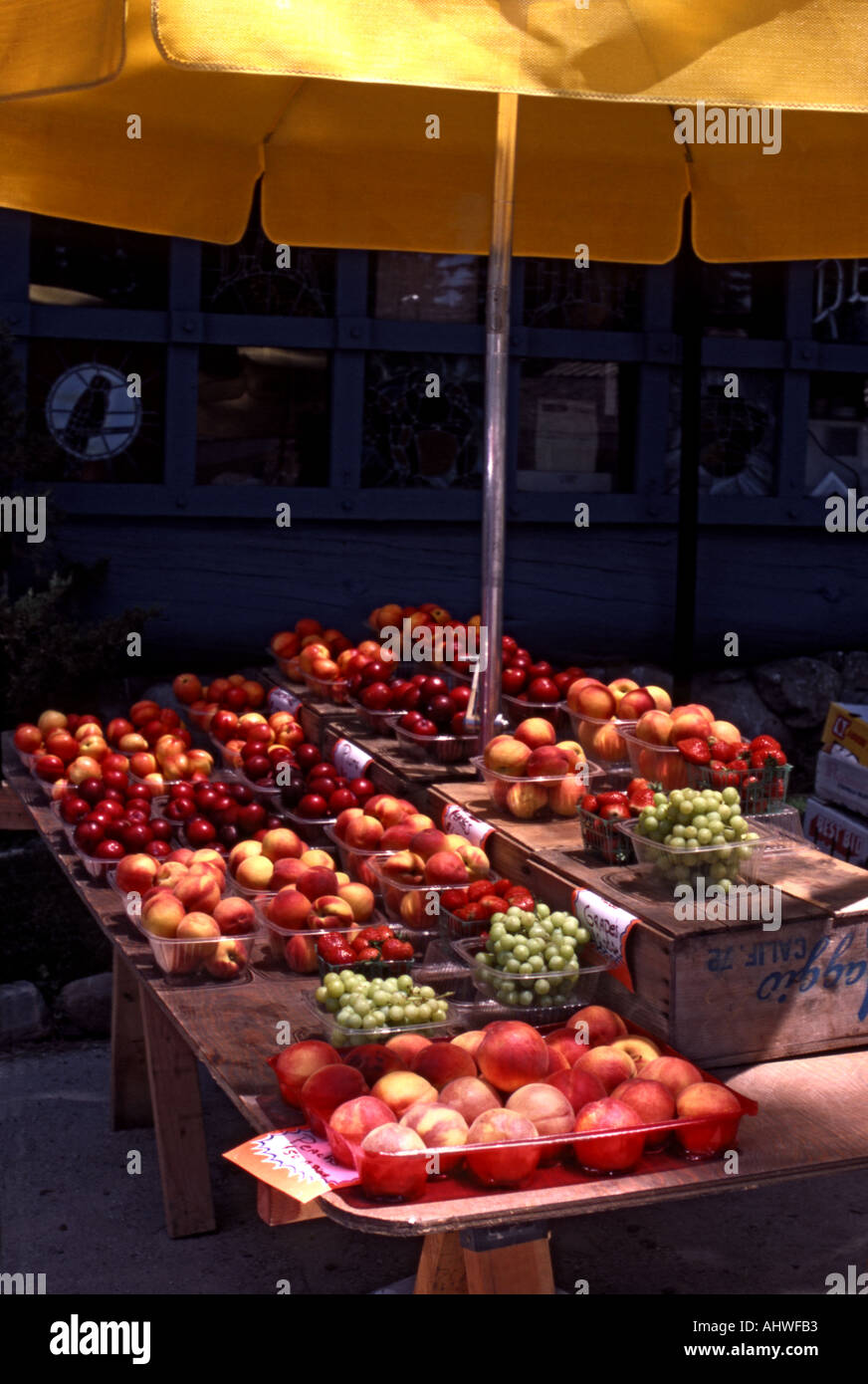 USA Fruit Stall Tahoe City California Stock Photo - Alamy
