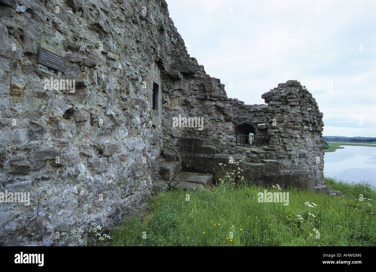 Western wall of Berwick upon Tweed castle which leads down to the river ...
