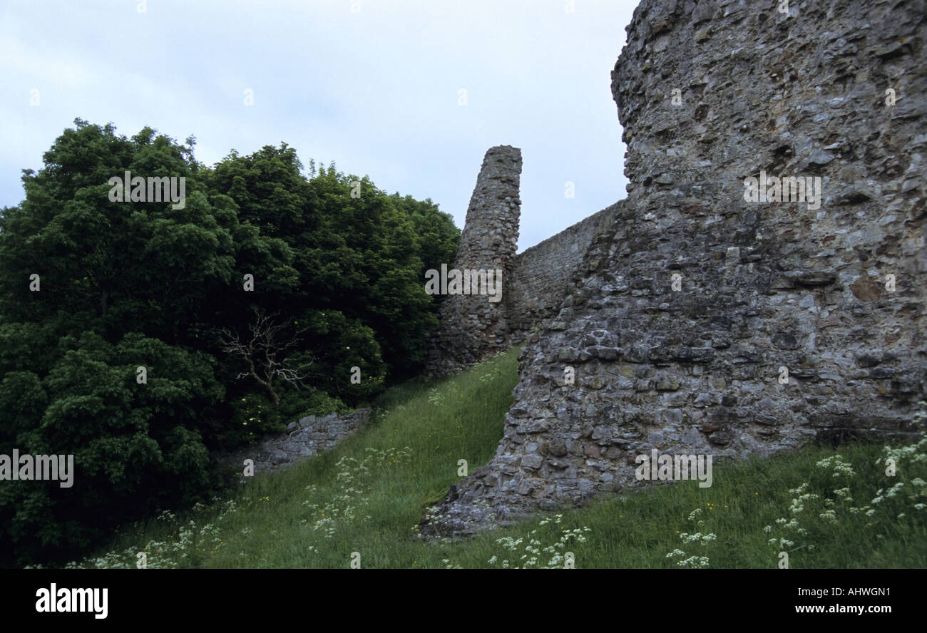 Western wall of Berwick upon Tweed castle which leads down to the river ...
