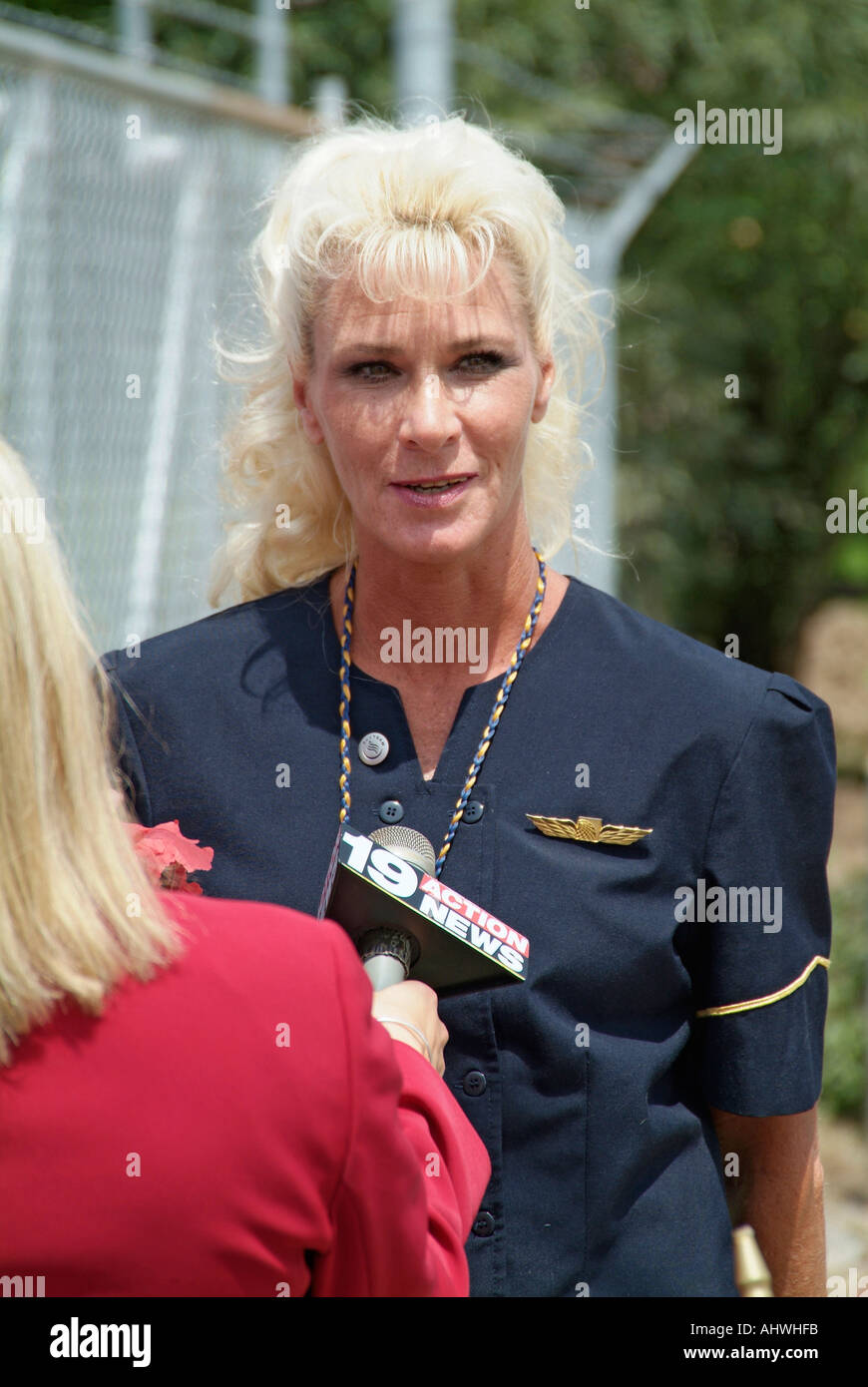 Television Newspaper Magazine Radio reporter conducts interview Stock ...