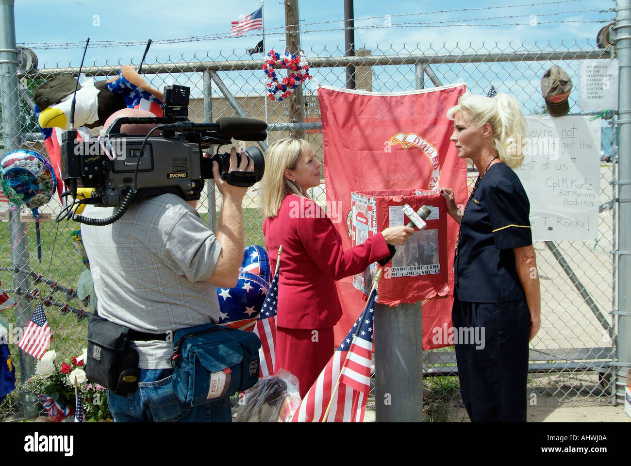 Television Newspaper Magazine Radio reporter conducts interview Stock ...