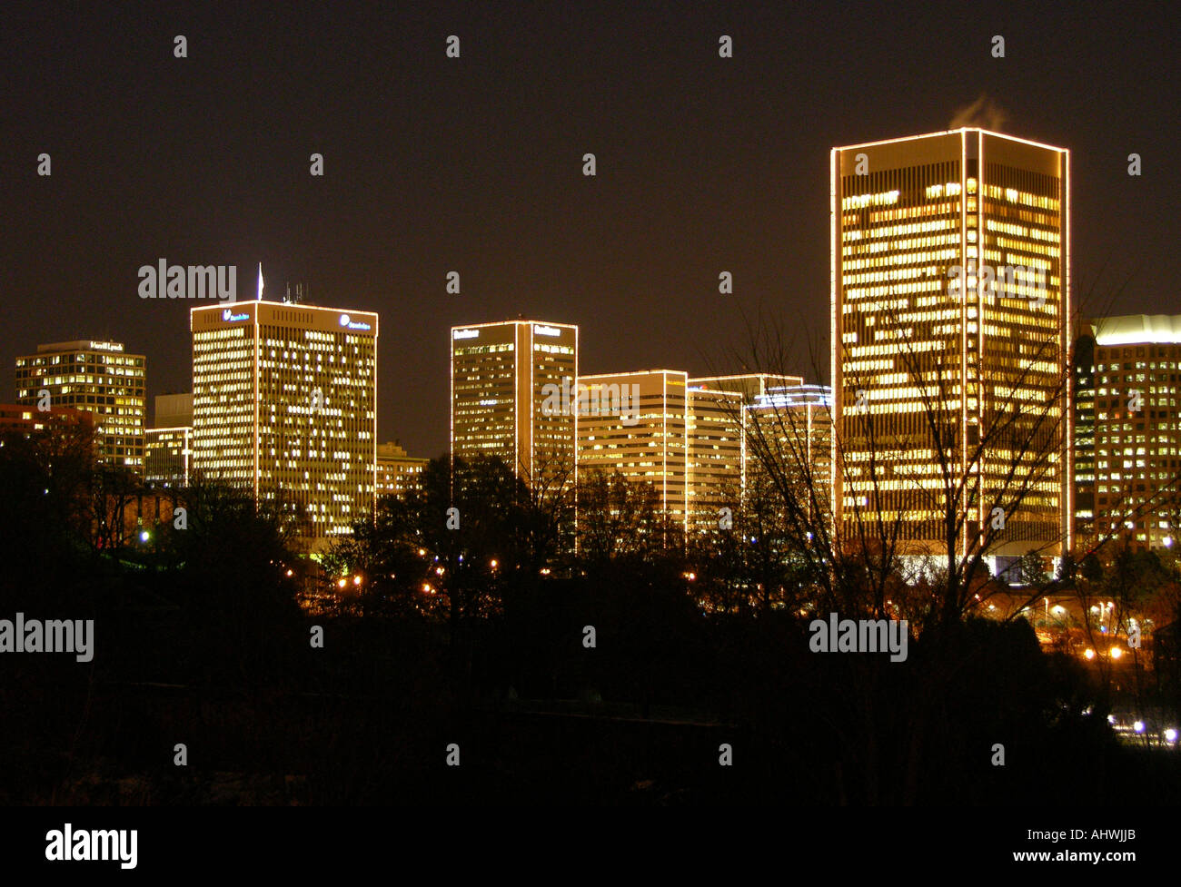Downtown at night, Richmond, Virginia, USA Stock Photo - Alamy