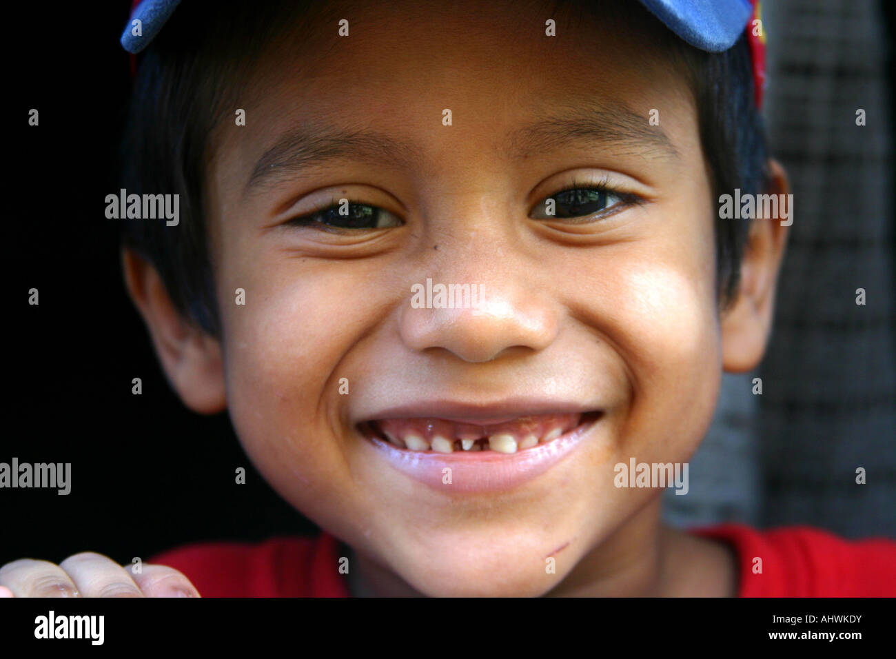 Latino boy smiling on a street of Panama City Central America Stock ...