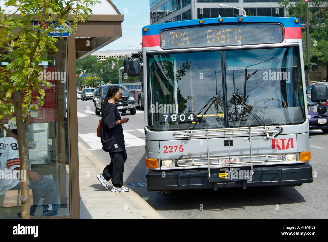 Public bus is part of RTA Cleveland Ohio Rapid Transit Authority Stock ...