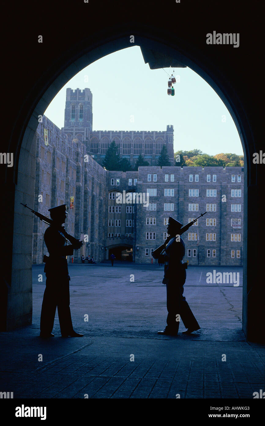 Soldiers guarding building at West Point Military Academy Stock Photo ...