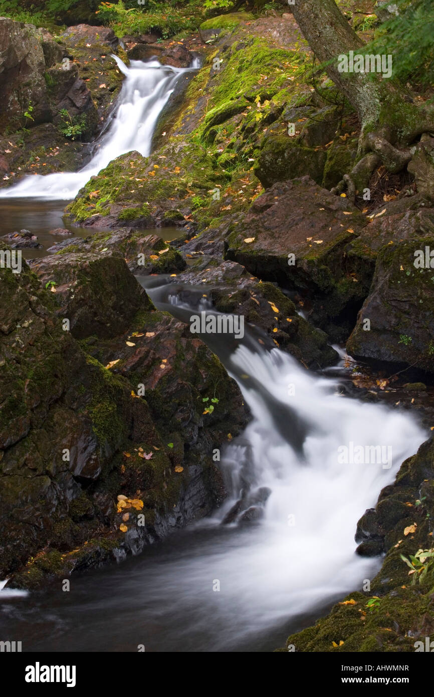 Overlooked Falls at Porcupine Mountains State Park with fall color in ...