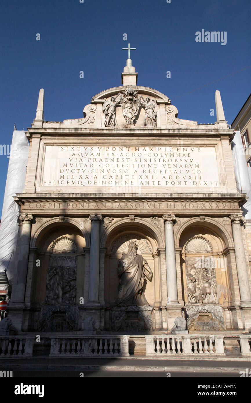 Moses Fountain Fontana dell Acqua Felice Rome Lazio Italy Stock Photo ...