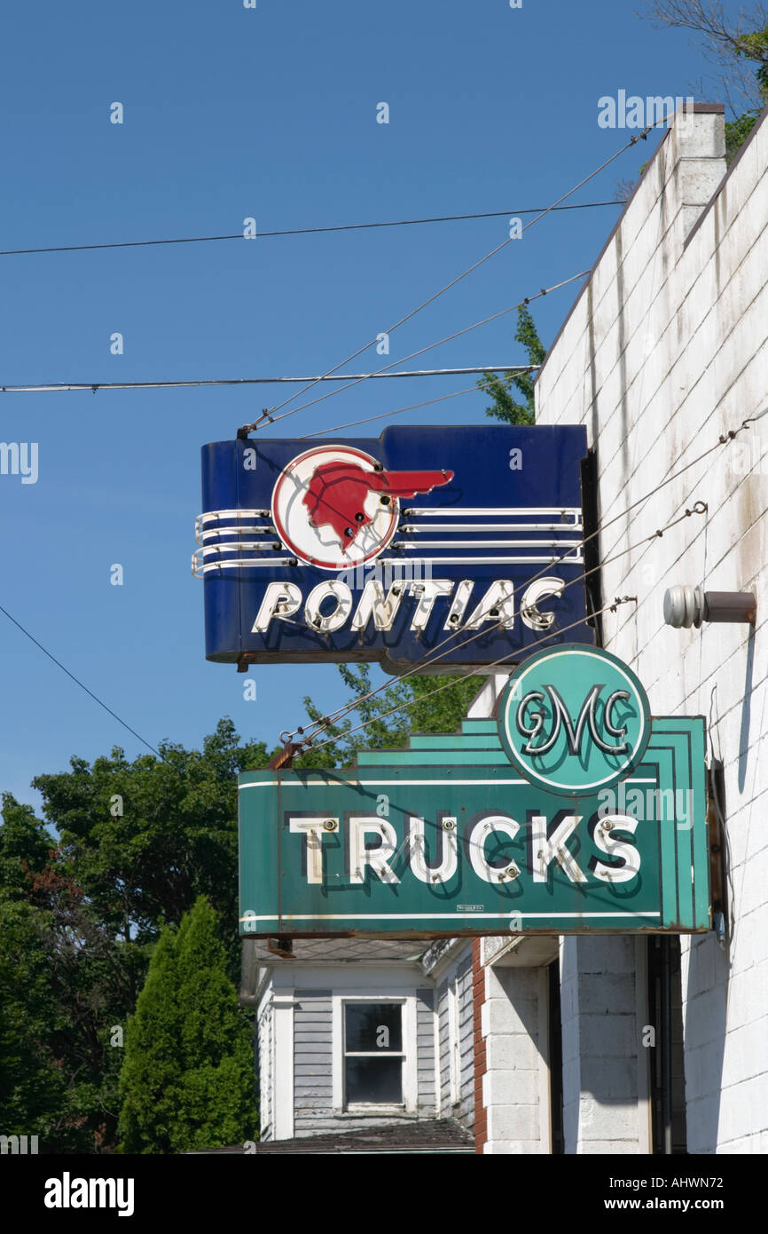 Pontiac and GMC Trucks vintage neon signs in the Finger Lakes region of ...