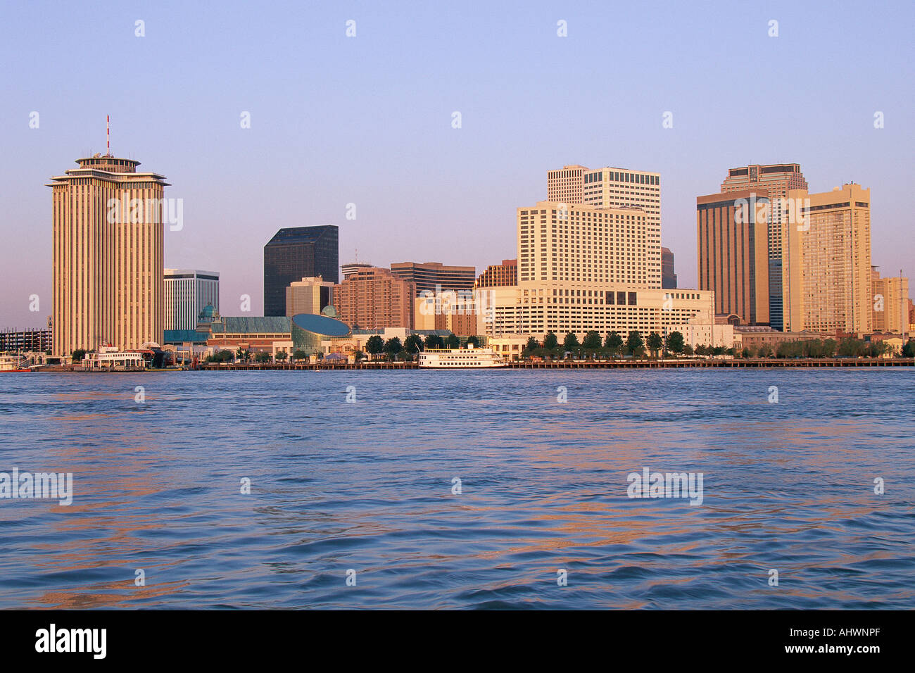 New Orleans skyline seen from the Mississippi River Stock Photo - Alamy