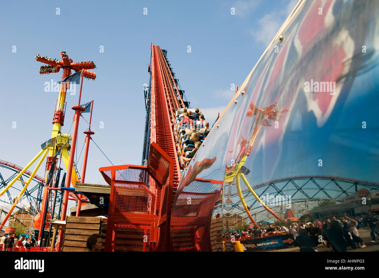 Big One roller coaster on Blackpool Pleasure Beach Stock Photo - Alamy