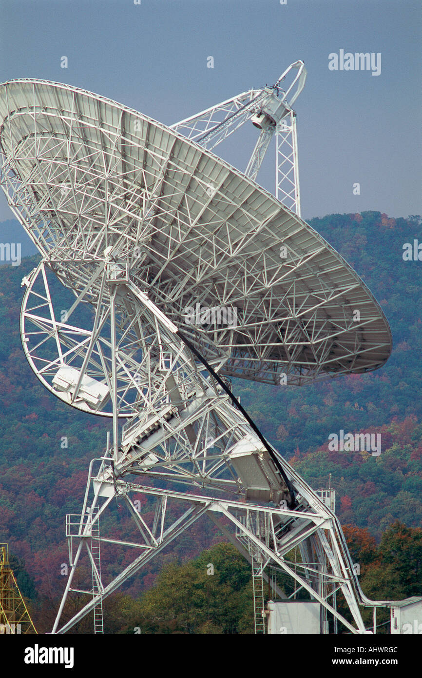 Array satellite dish with mountain beyond Stock Photo - Alamy