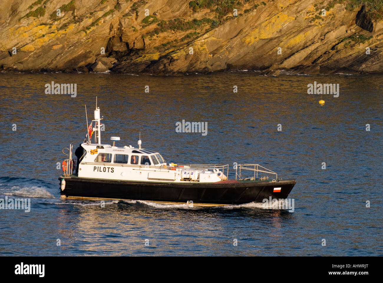 Pilot Boat leaving the Fowey River, Cornwall, UK Stock Photo - Alamy