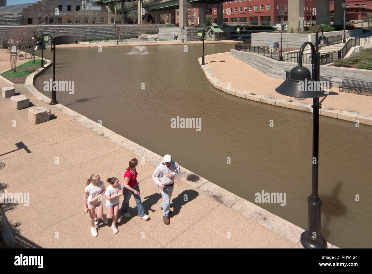 Tourists walking the Richmond Riverfront Canal Walk Richmond Virginia ...