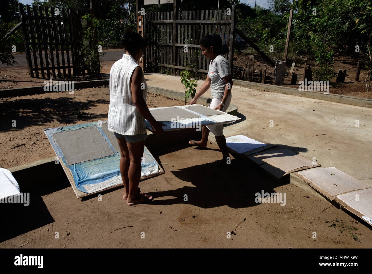 Recycling paper Small scale recyclling plant Stock Photo - Alamy