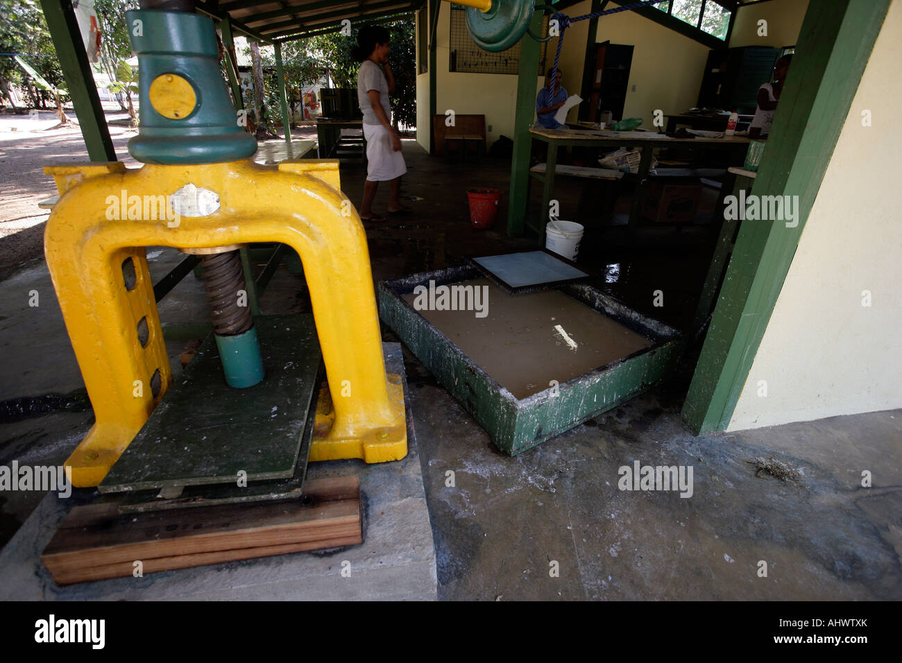 Recycling paper Small scale recyclling plant Stock Photo - Alamy