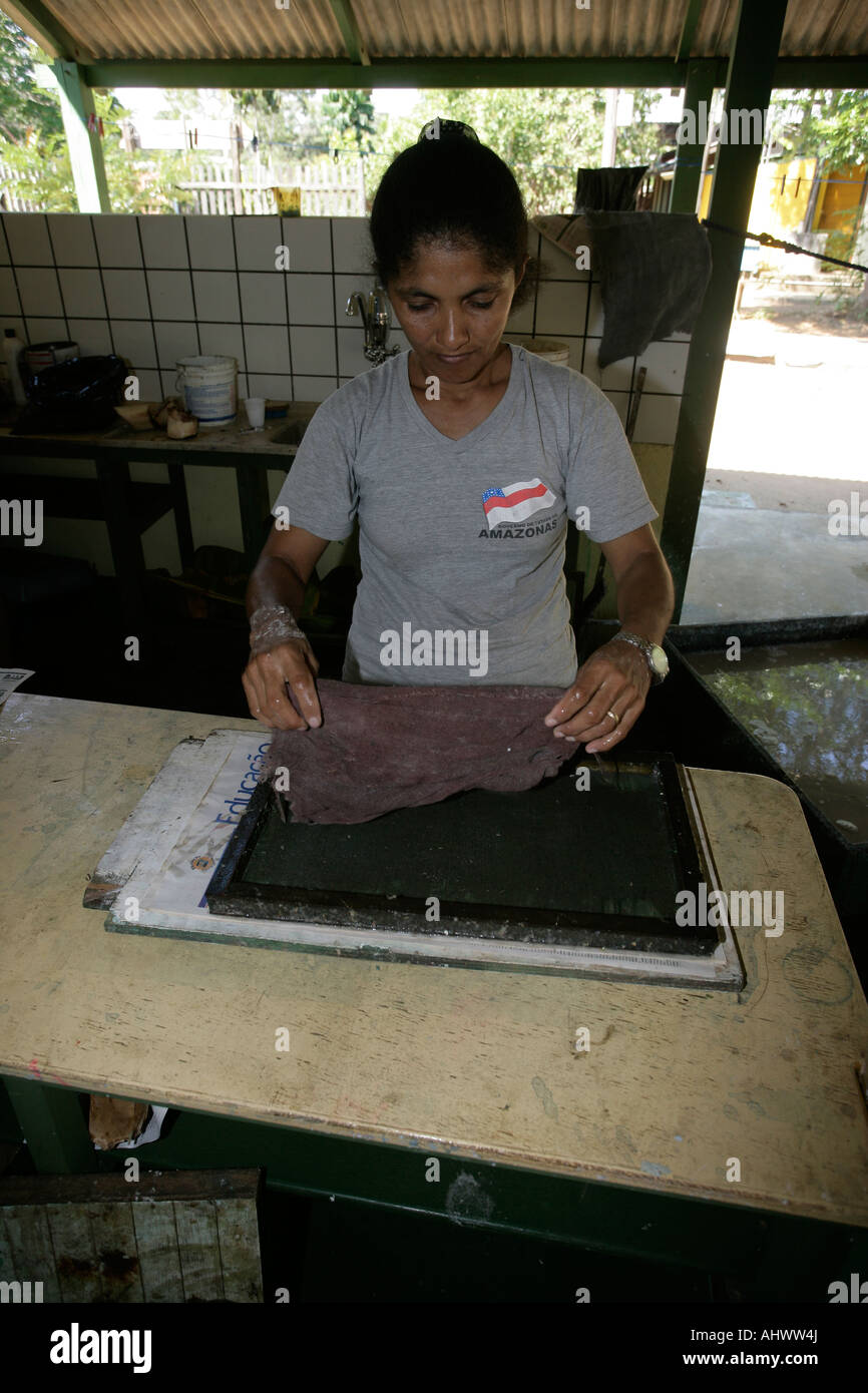 Recycling paper Small scale recyclling plant Stock Photo - Alamy