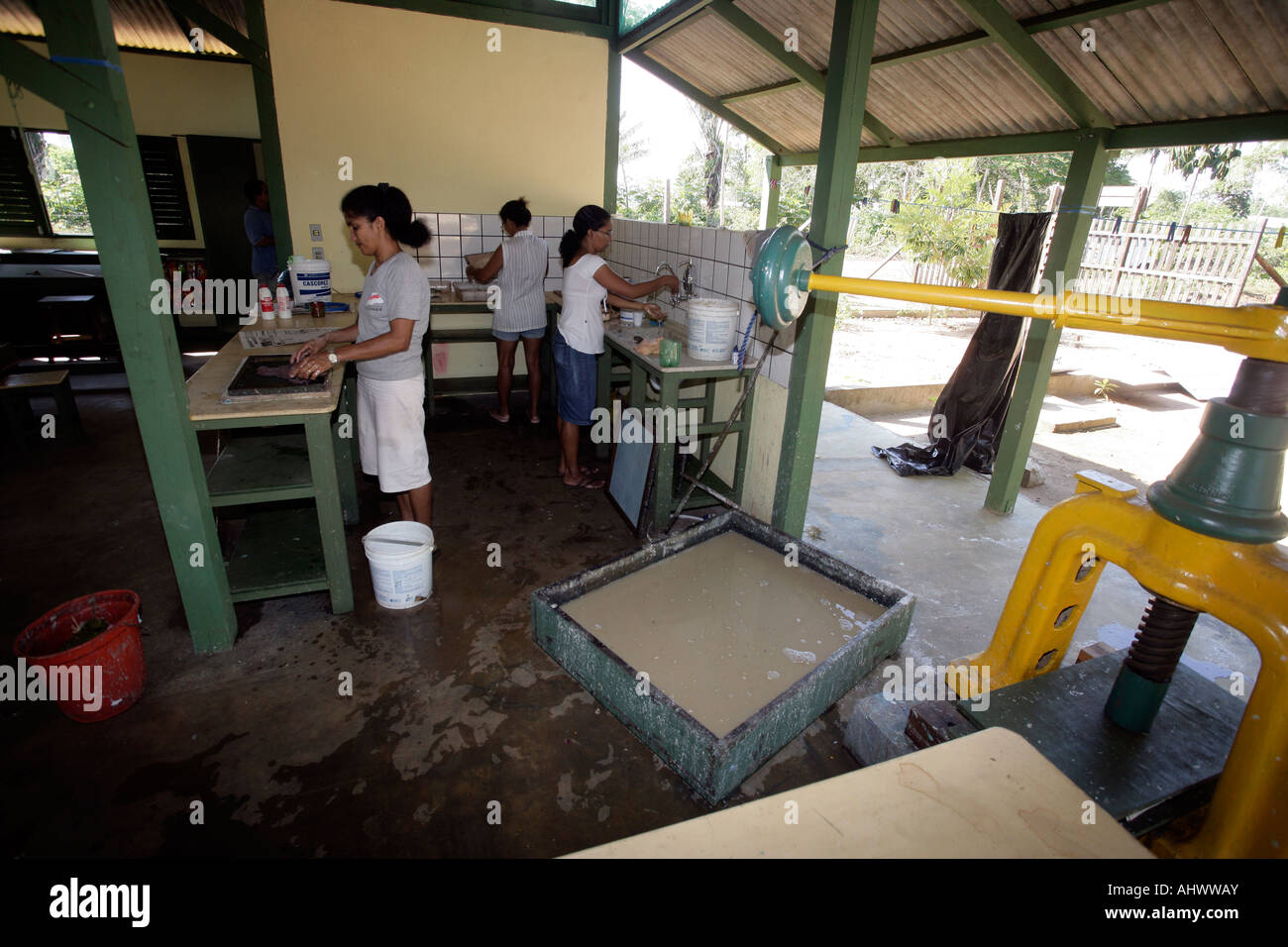 Recycling paper Small scale recyclling plant Stock Photo - Alamy