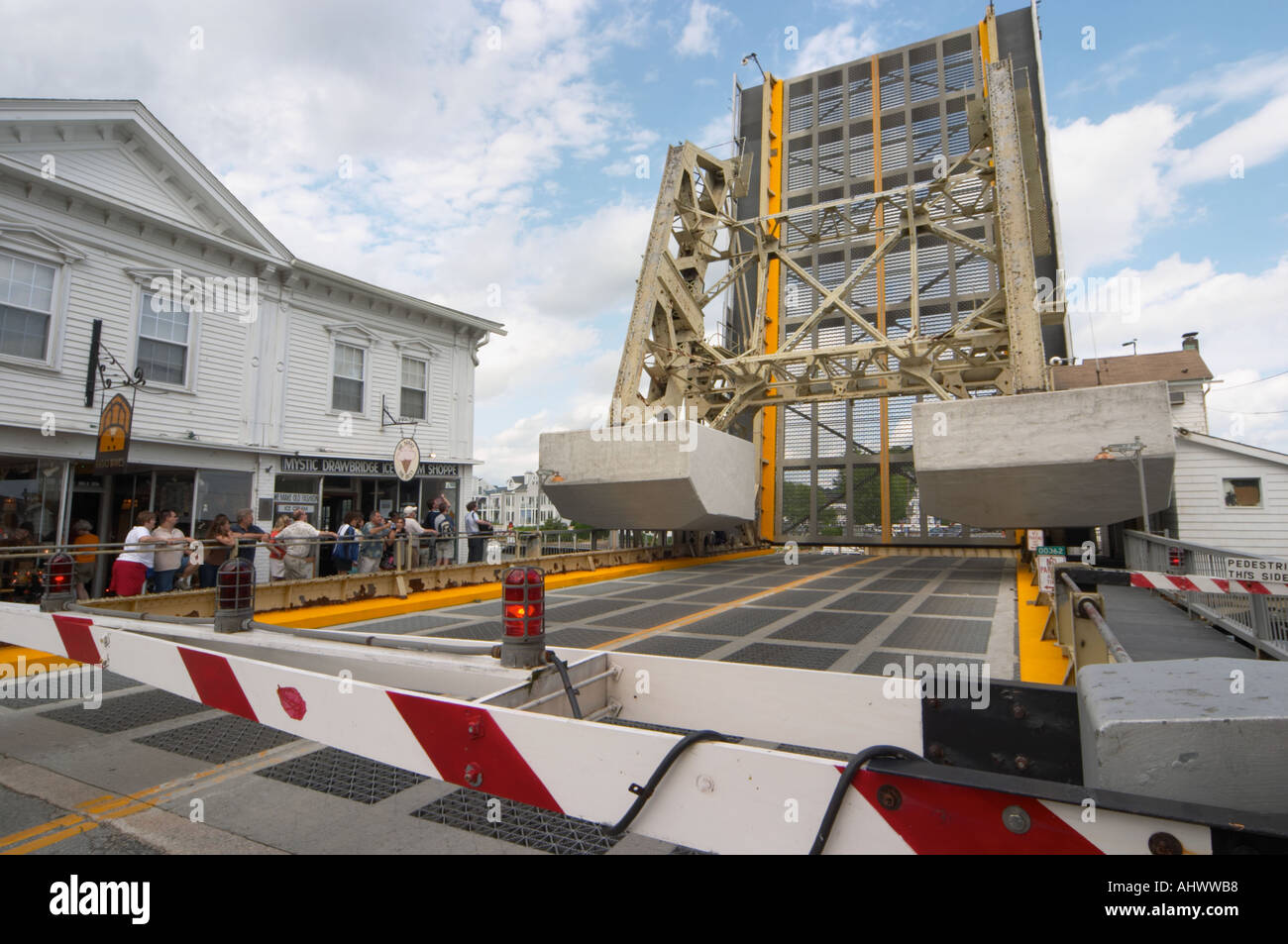 Drawbridge on Main Street in historic downtown Mystic Connecticut Stock ...