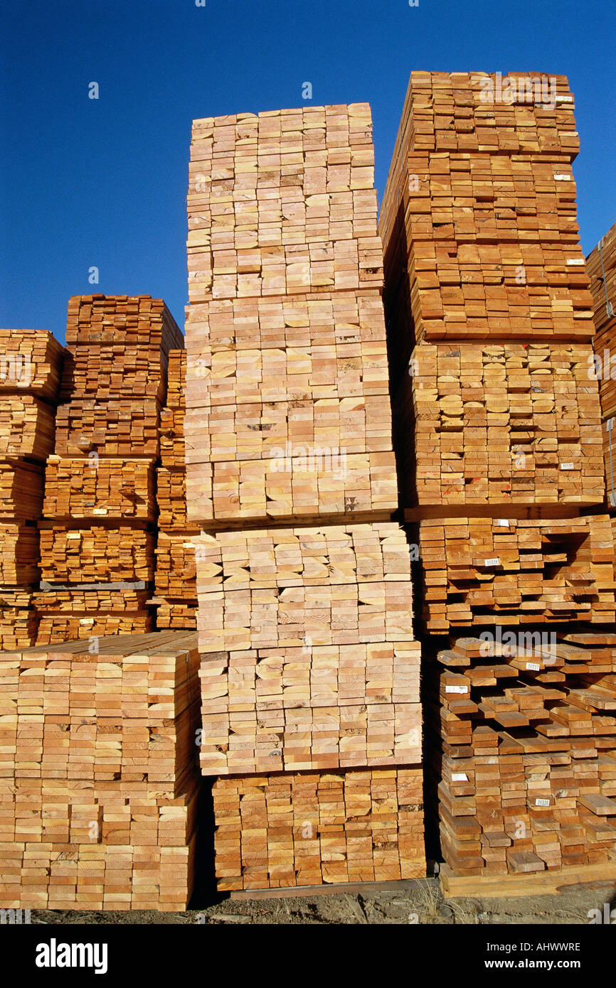 Stacks of prepared lumber Stock Photo - Alamy