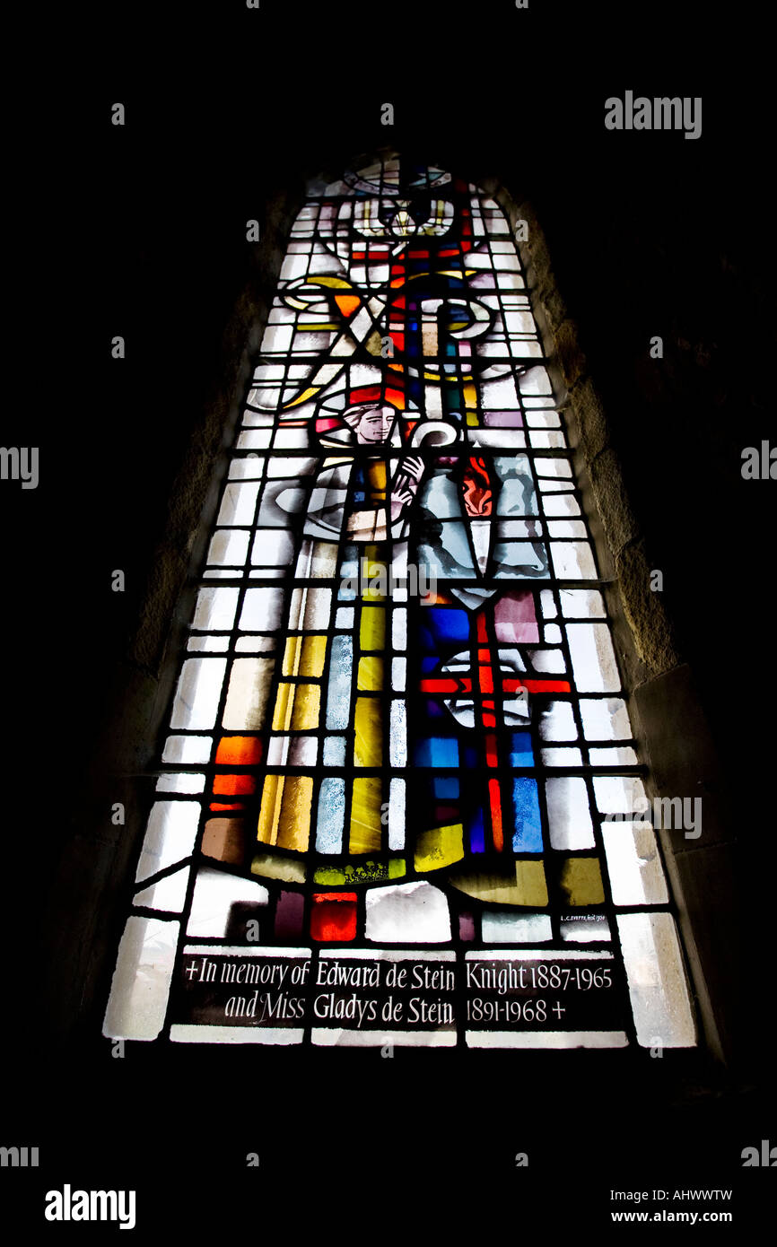 Stained Glass Window Church Holy Isle Stock Photo - Alamy