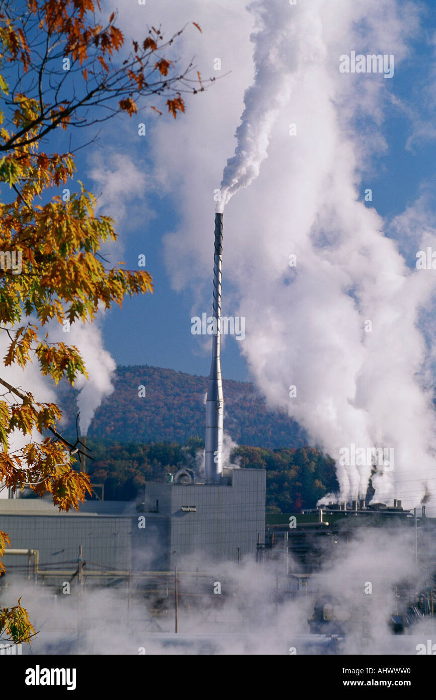 Smokestack at paper mill Stock Photo - Alamy