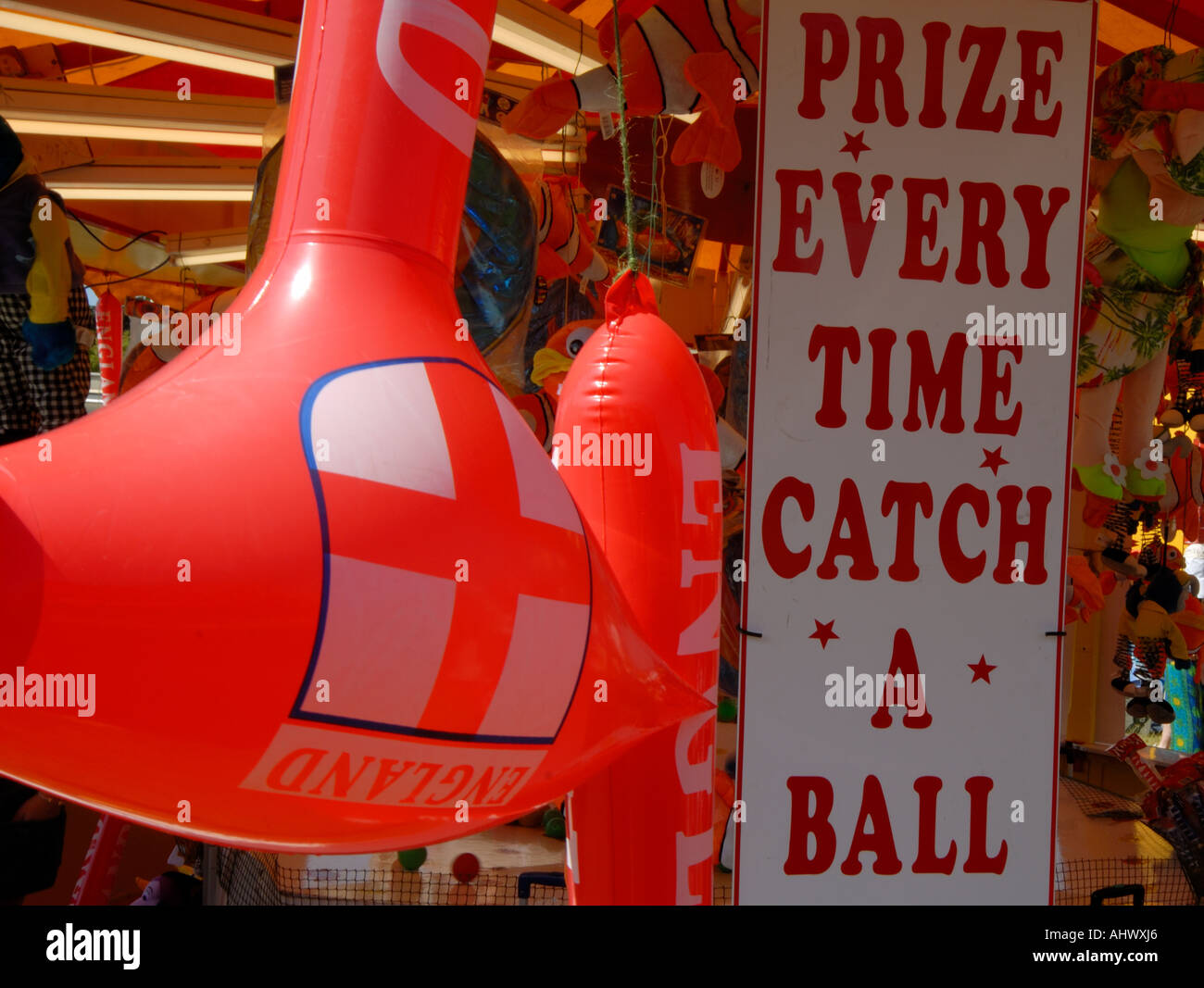 A funfair stall with inflatable toys Stock Photo - Alamy