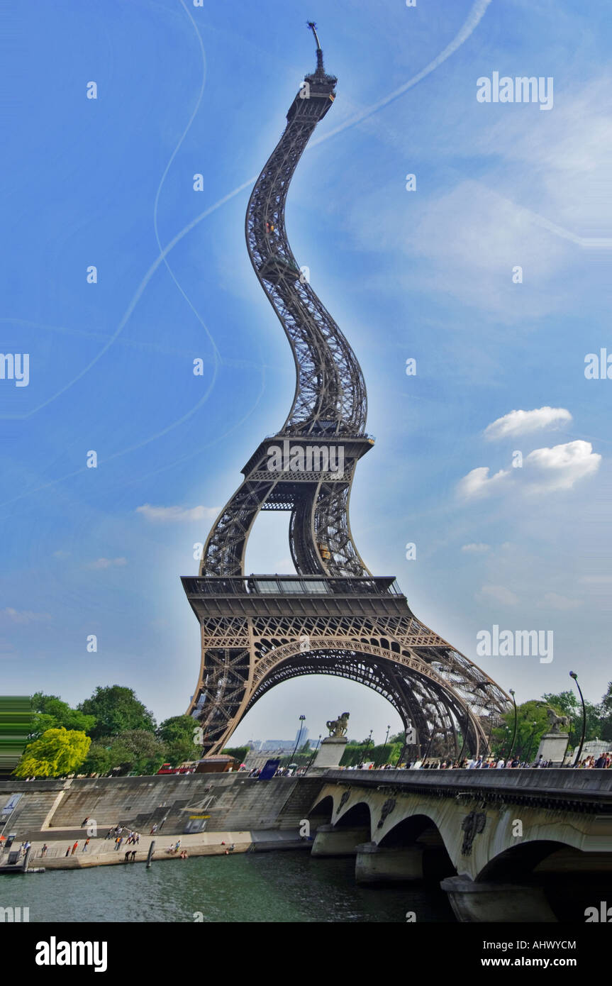 dancing Eiffel tower Paris France Stock Photo - Alamy