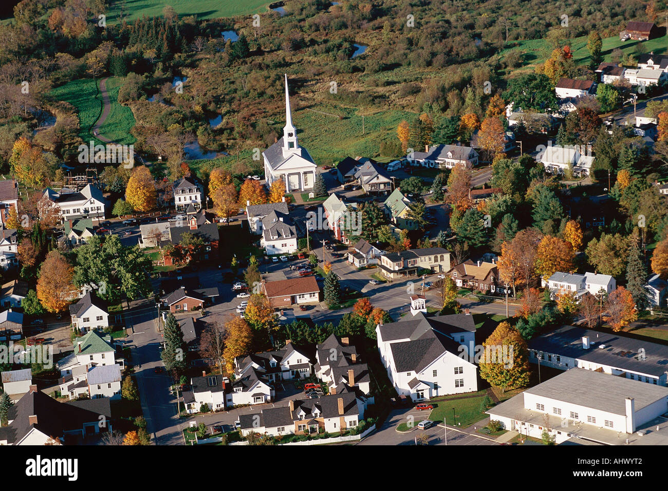 Fall foliage road new england aerial hi-res stock photography and ...