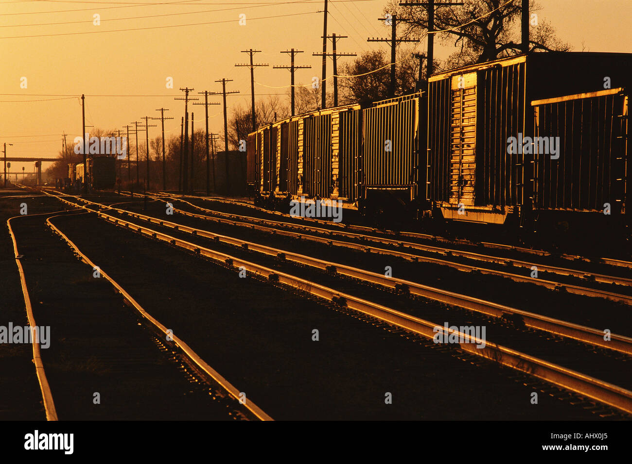 Railroad cars on tracks Stock Photo - Alamy