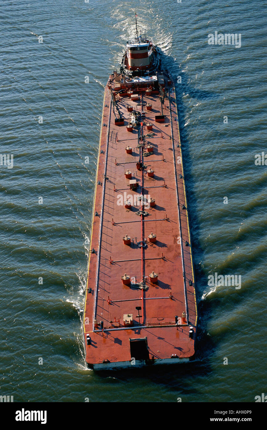 Overhead view of barge Stock Photo - Alamy