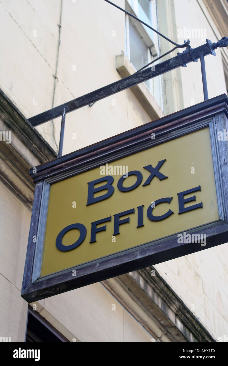 Theatre box office sign Scotland UK Stock Photo - Alamy
