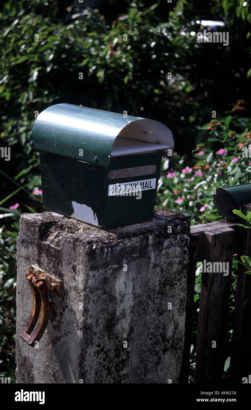 Junk mail box outside a Queenslander house in Queensland Australia ...