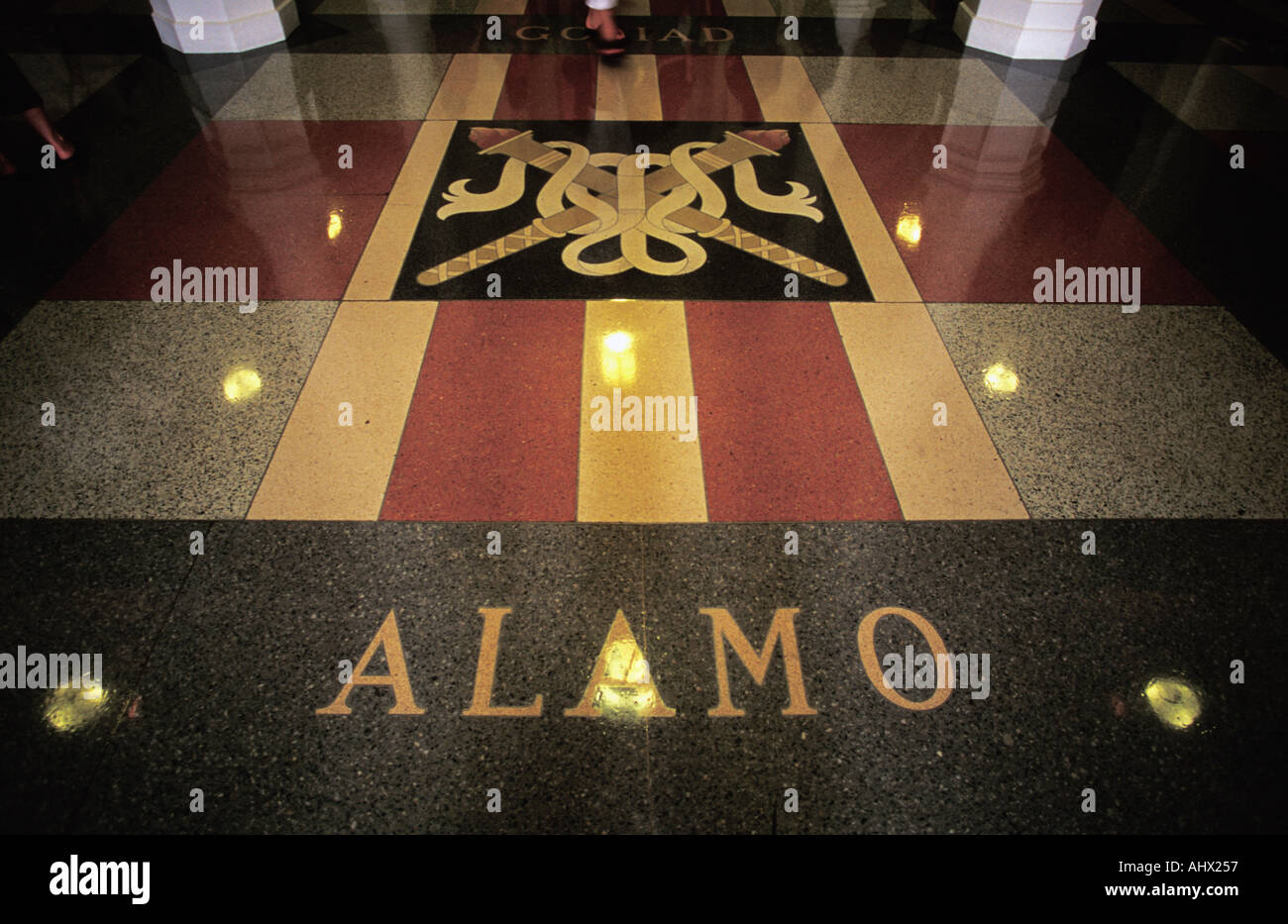 Austin Texas USA State Capitol Entrance corridor the Alamo inlay Stock ...