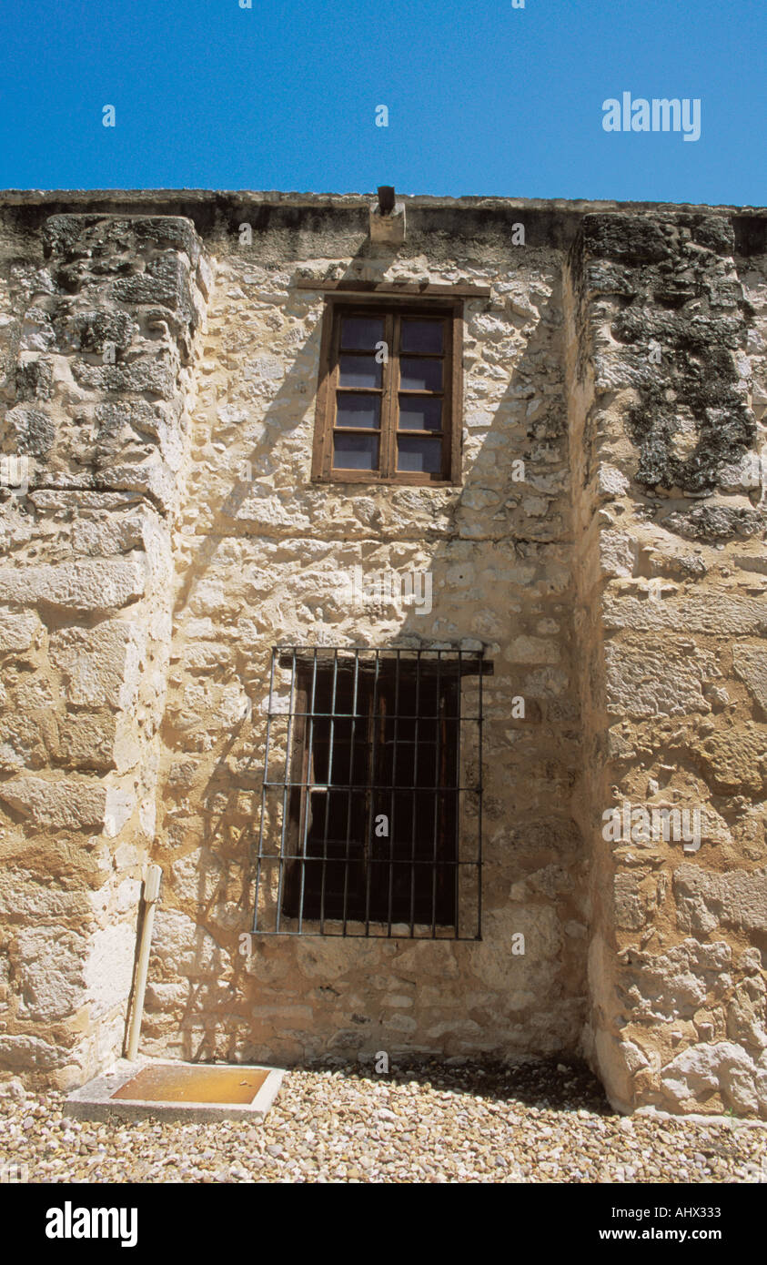 San Antonio Texas USA The Alamo Window with iron grid Stock Photo - Alamy