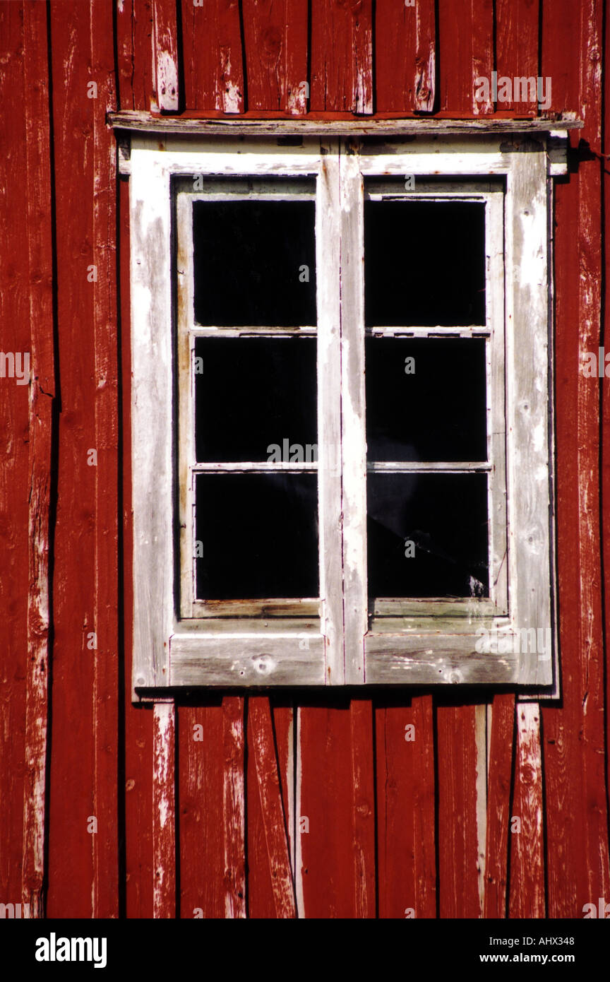Norwegian Shed window Stock Photo - Alamy