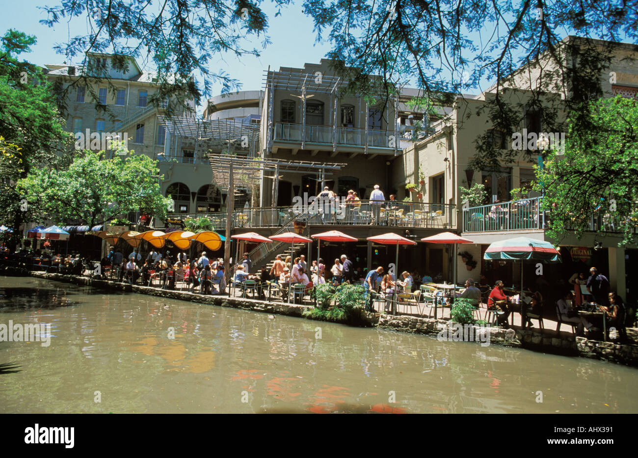 San Antonio Texas USA Riverwalk Restaurant Stock Photo - Alamy