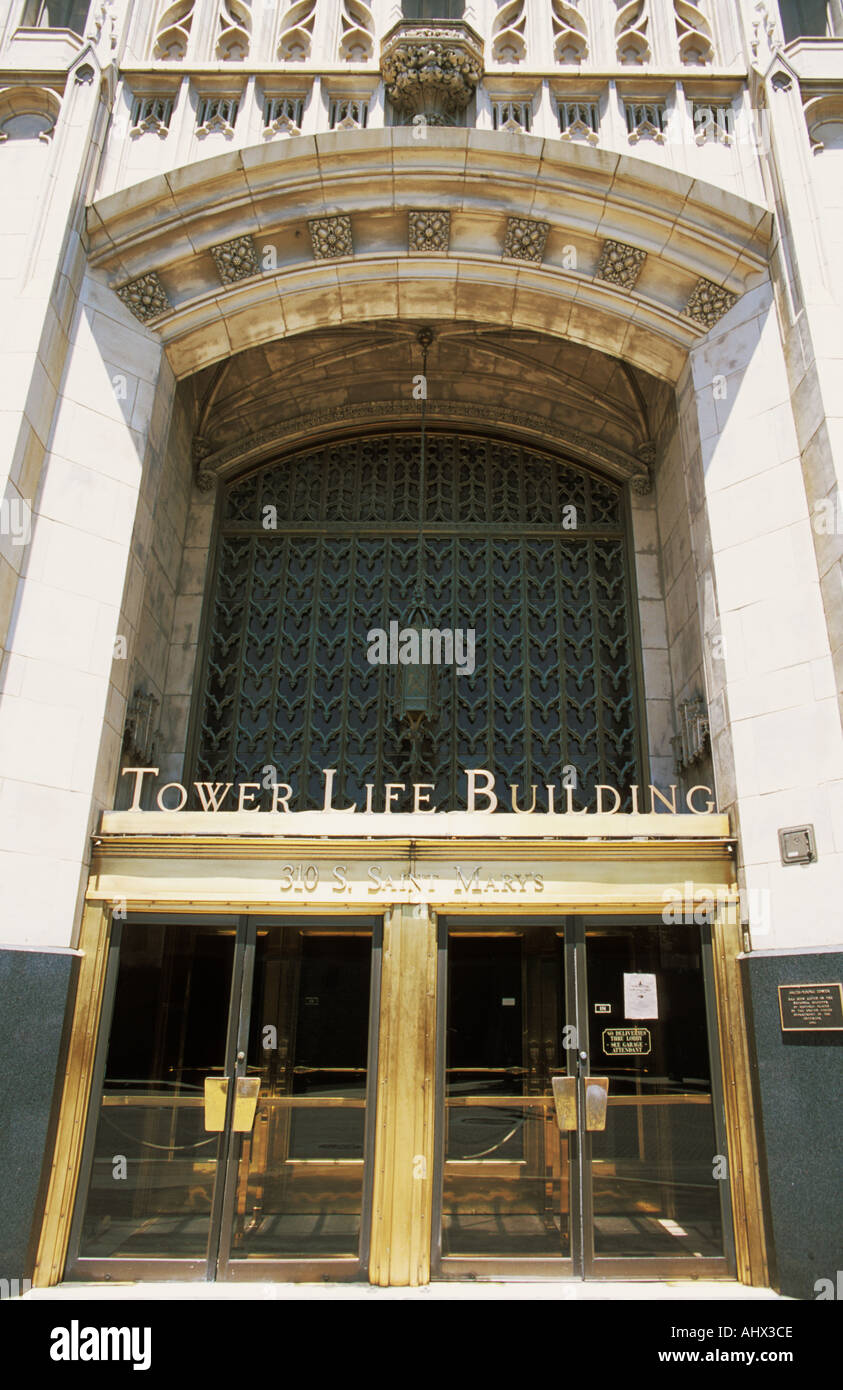 San Antonio Texas USA Tower Life Building Entrance Stock Photo - Alamy