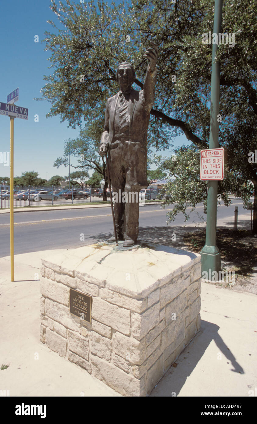 San Antonio Texas USA Statue of Jose Antonio Navarro Stock Photo - Alamy