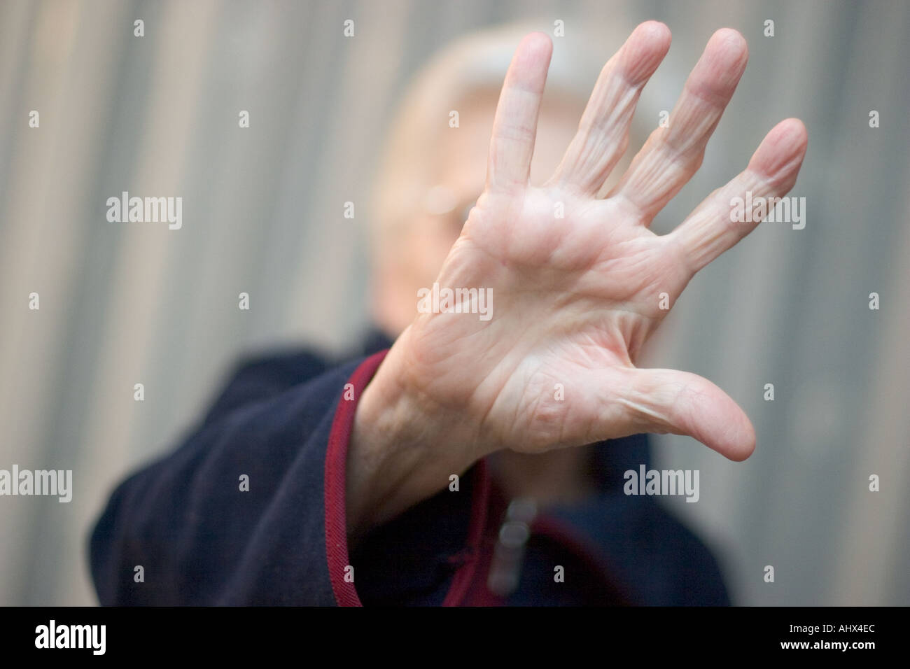 A hand gesturing stop Stock Photo - Alamy