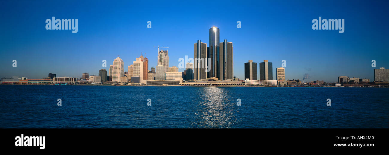 Detroit Michigan skyline Stock Photo - Alamy