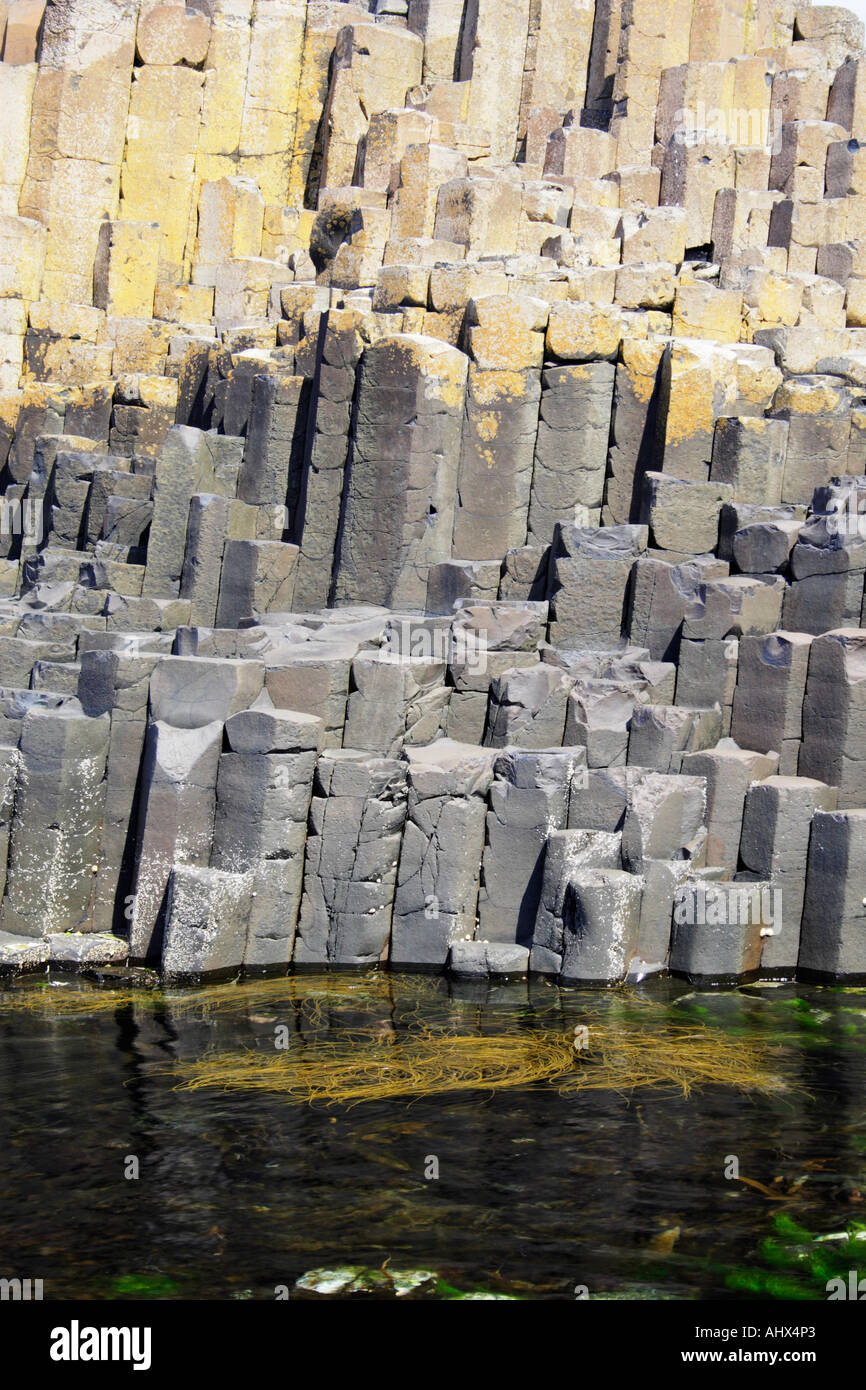 Volcanic Basalt Rock Columns in Abstract, Northern Ireland Stock Photo ...