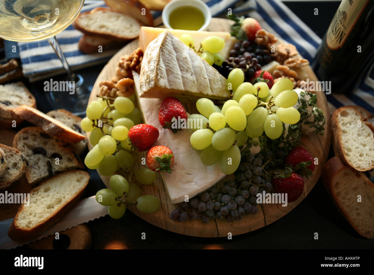 Fruit and Cheese Plate Stock Photo - Alamy