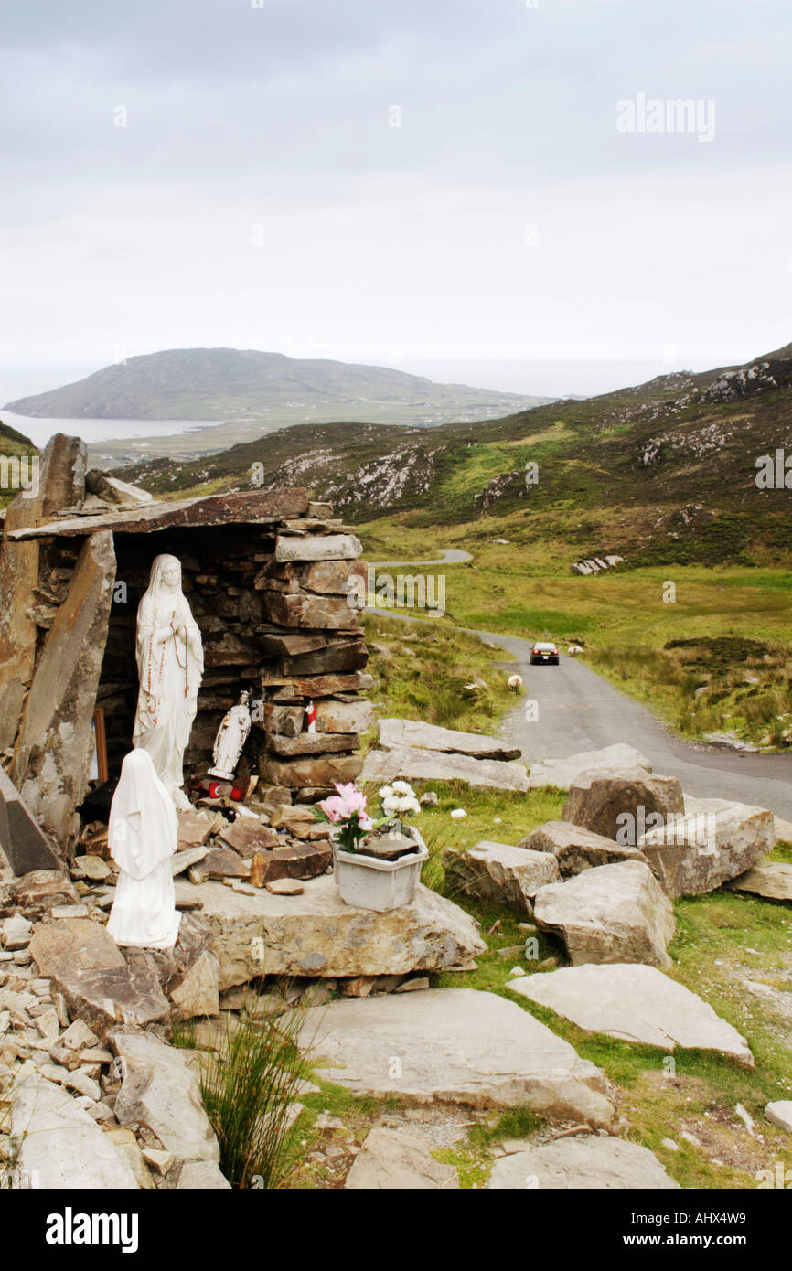 Holy shrine at the Gap of Mamore, Inishowen, Donegal, Eire Stock Photo ...