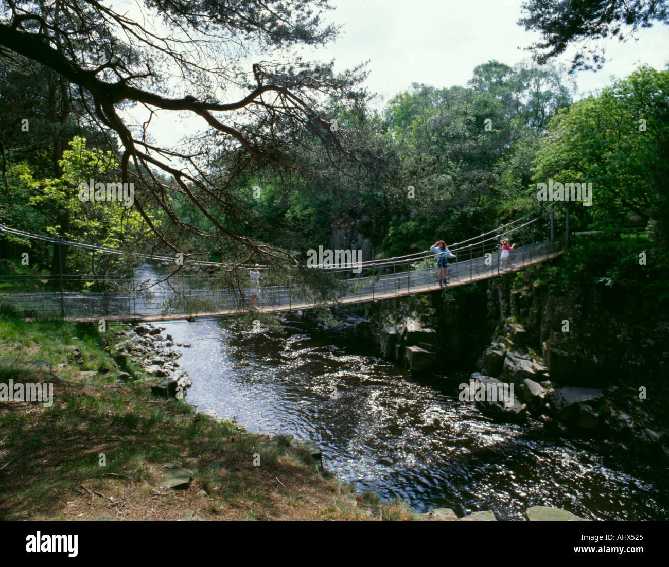 Wynch Bridge over the River Tees, near Bowlees, above Middleton-in ...