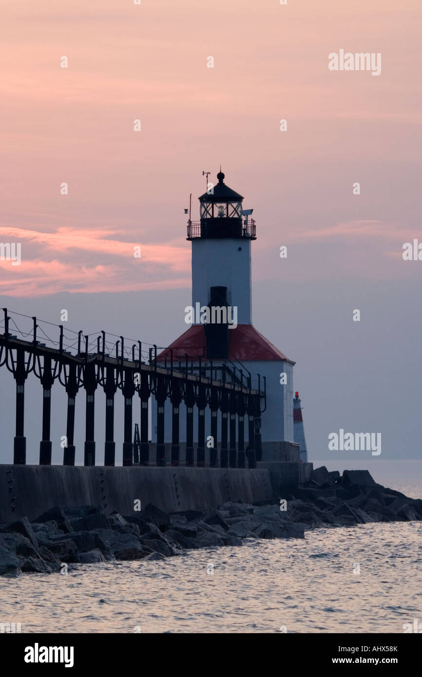 Michigan city seawall hi-res stock photography and images - Alamy